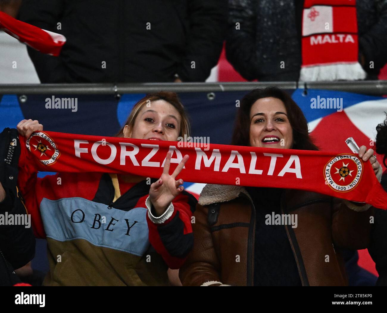 LONDON, ENGLAND - November 17: Fans of Malta during the UEFA EURO 2024 ...