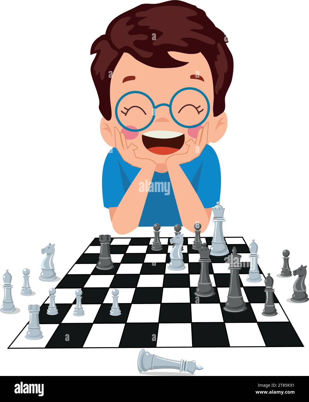Cartoon Character Playing Chess Game Stock Vector Image & Art - Alamy