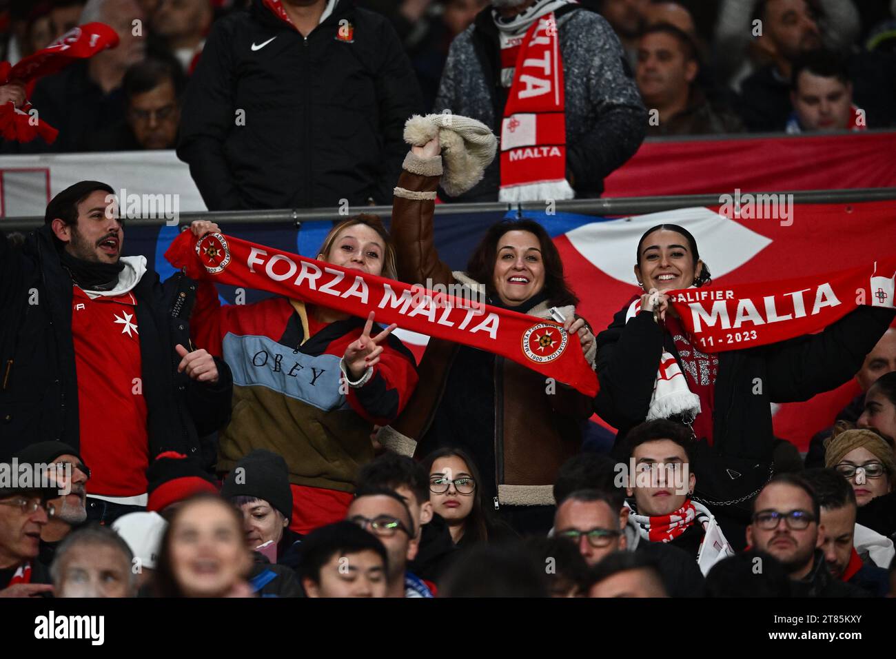 LONDON, ENGLAND - November 17: Fans of Malta during the UEFA EURO 2024 ...
