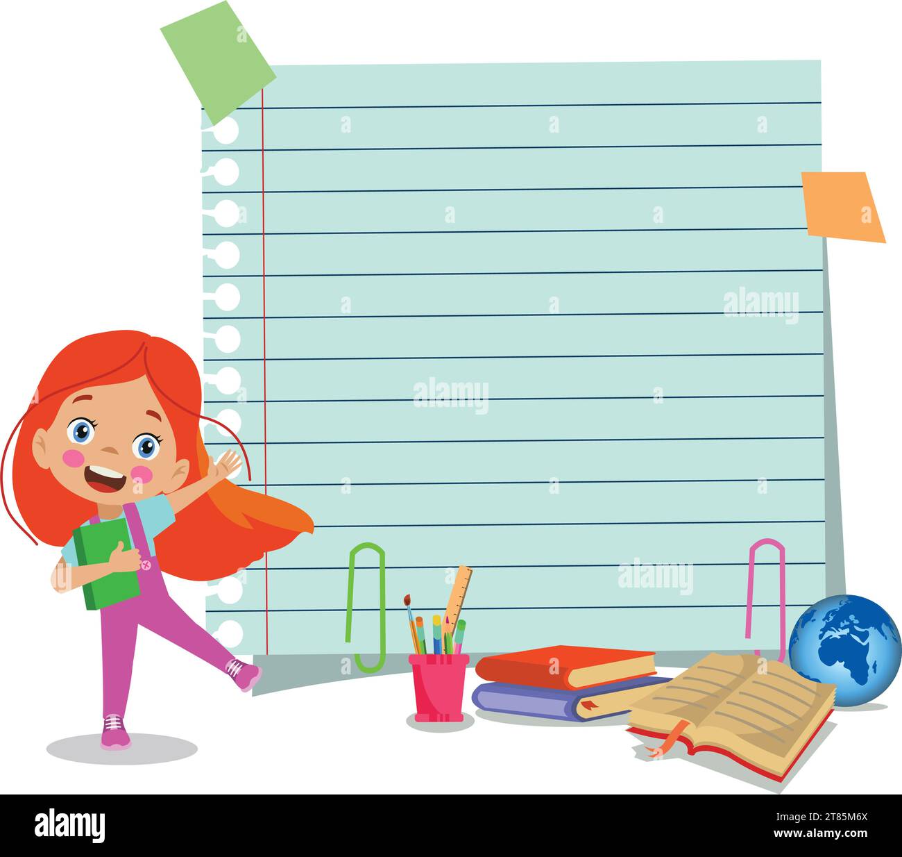 Your text here cute kid holding note paper Stock Vector Image & Art - Alamy
