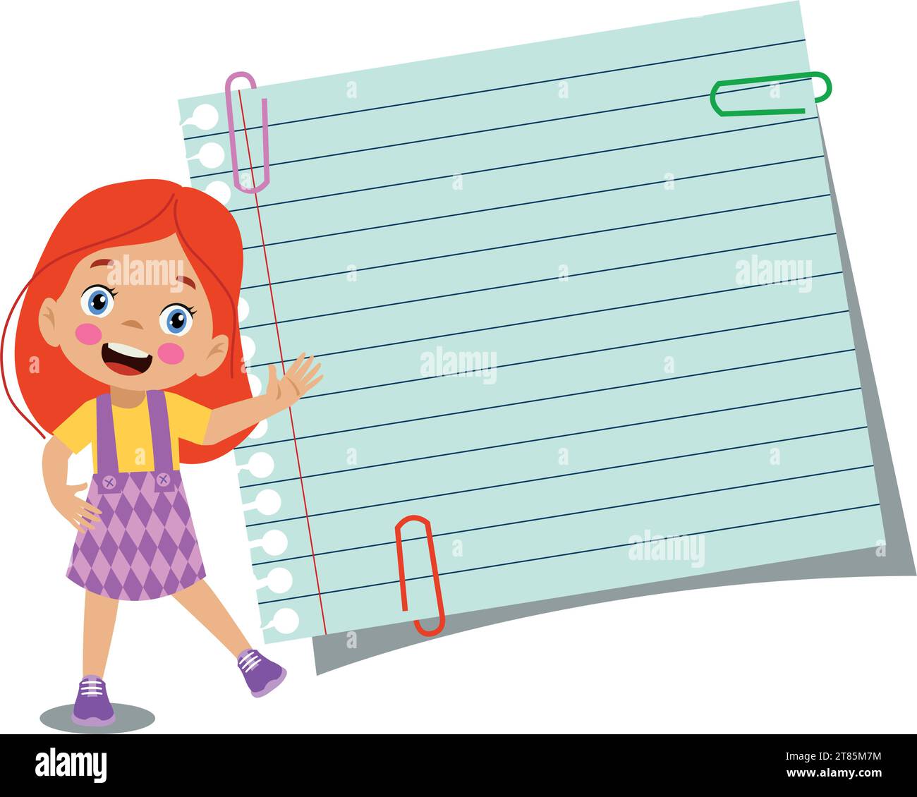 Your text here cute kid holding note paper Stock Vector Image & Art - Alamy