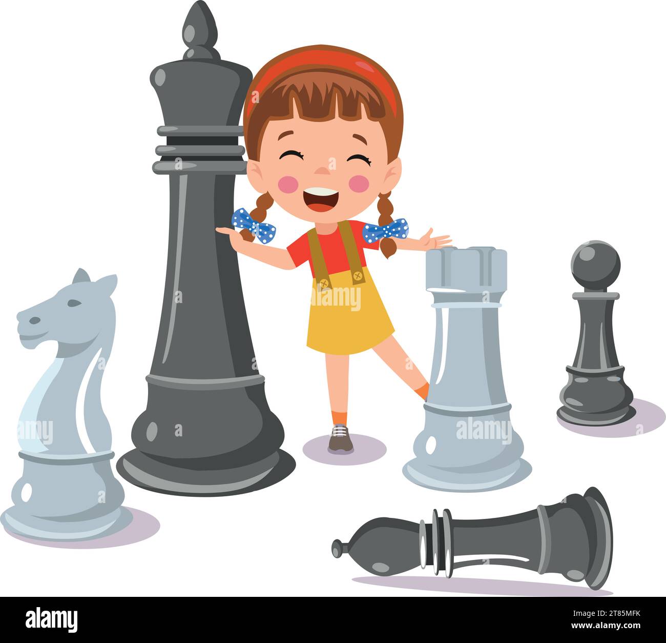 Cartoon Character Playing Chess Game Stock Vector Image & Art - Alamy