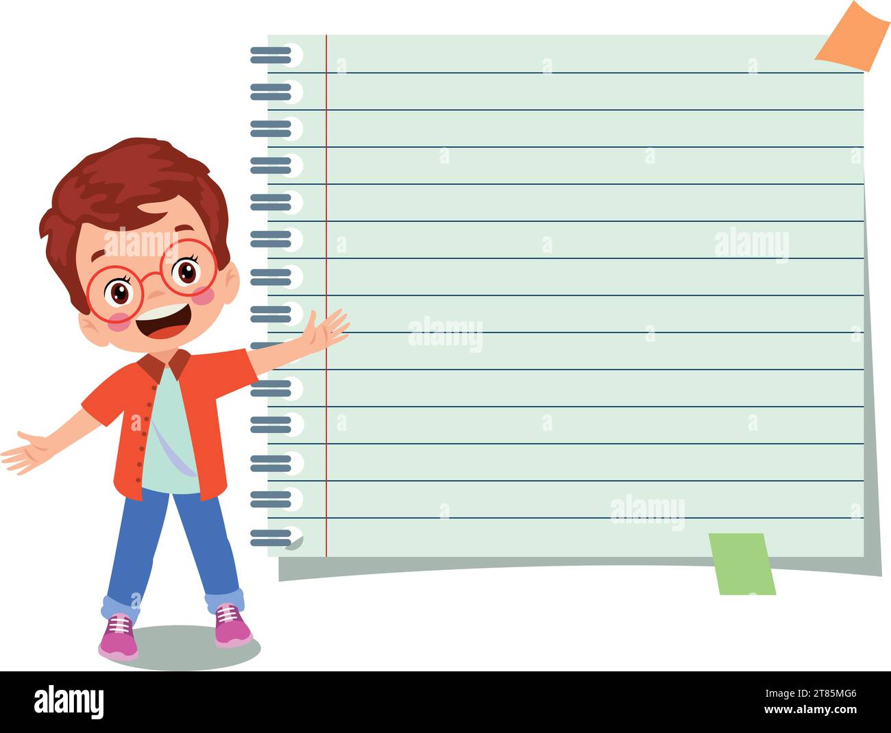 Your text here cute kid holding note paper Stock Vector Image & Art - Alamy