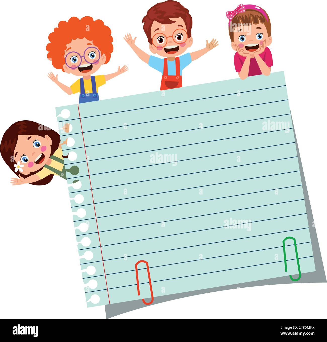 Your text here cute kid holding note paper Stock Vector Image & Art - Alamy