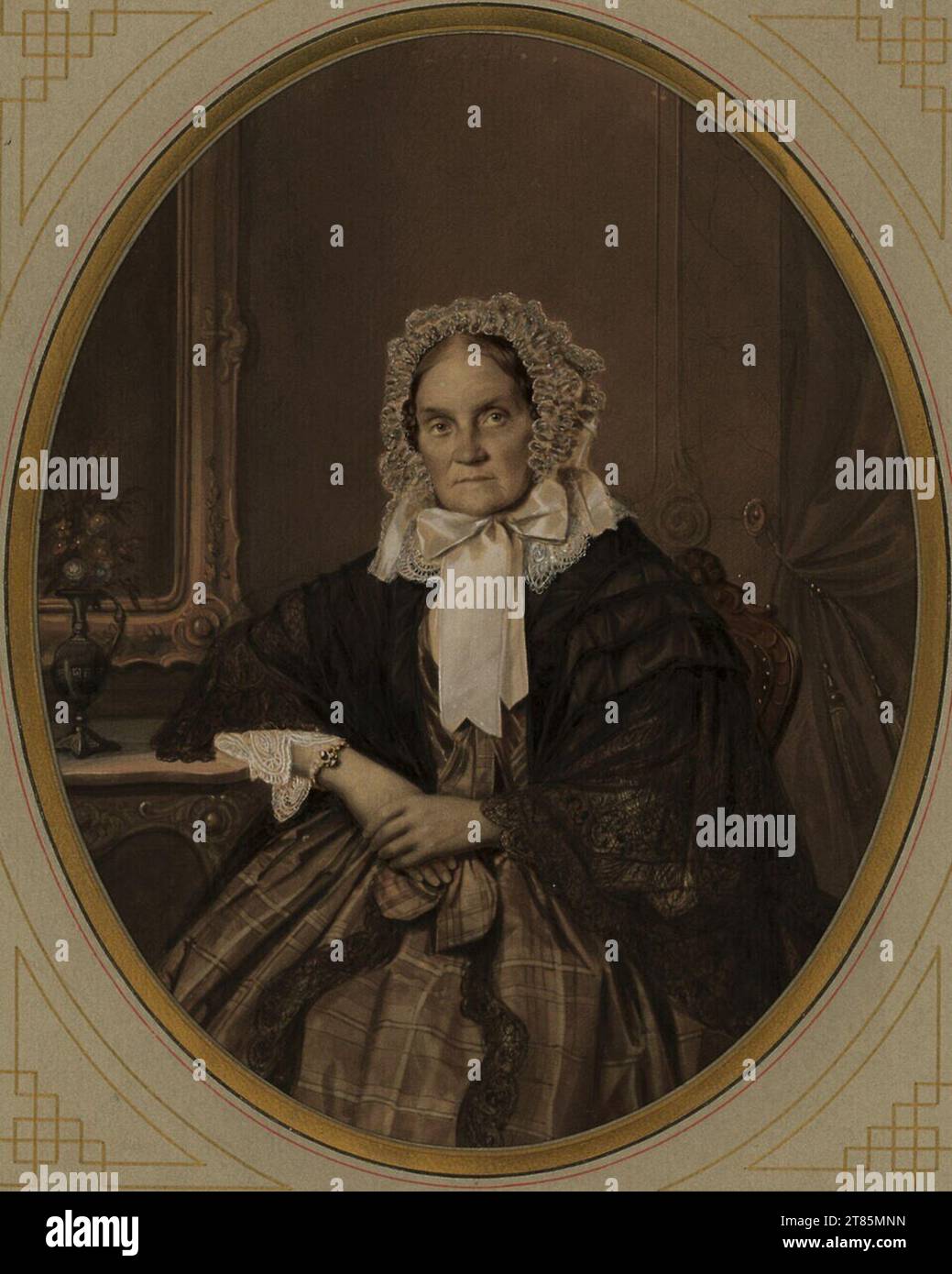 Emil Rabending Portrait of an old lady with a lace hood, three -quarter ...