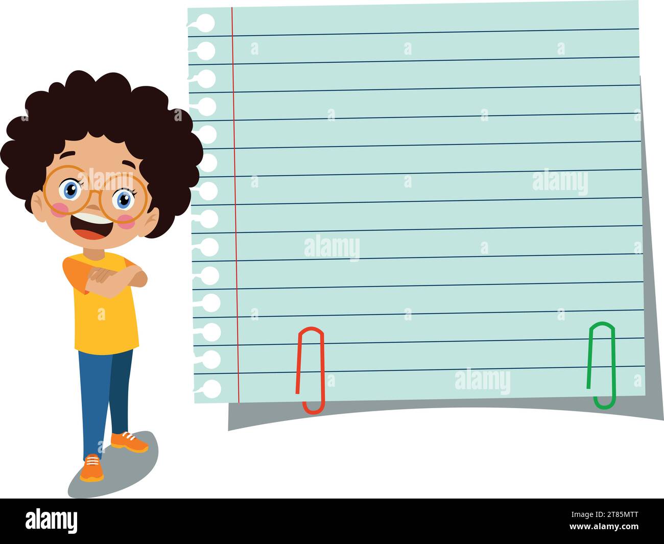 Your text here cute kid holding note paper Stock Vector Image & Art - Alamy