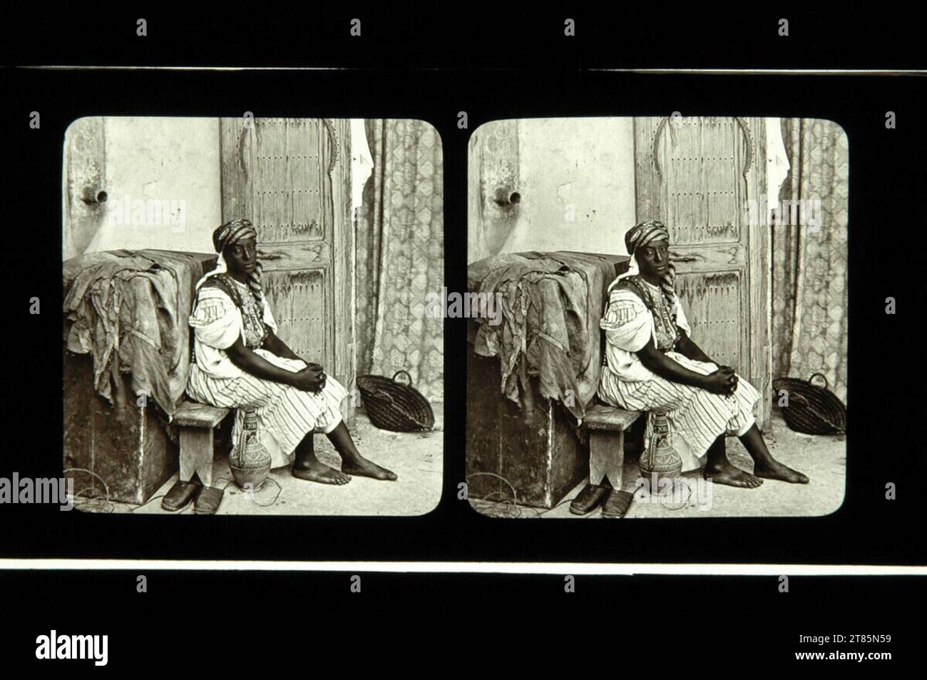George Washington Wilson House slave; Morocco. Glasdiapositiv ...