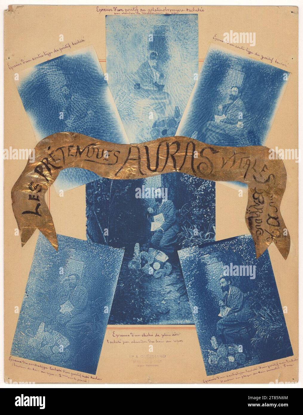 Adrien Guébhard The alleged life of Dr. Baraduc. Cyanotype, gold foil ...
