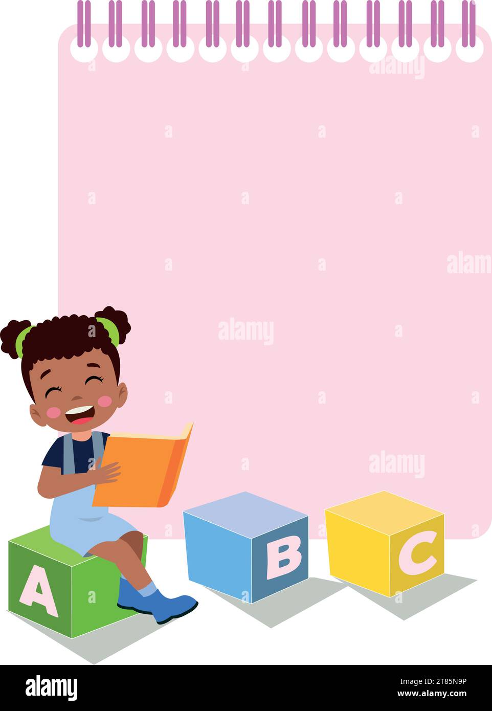 Kids holding banners. Vector boy and girl with empty banner ...