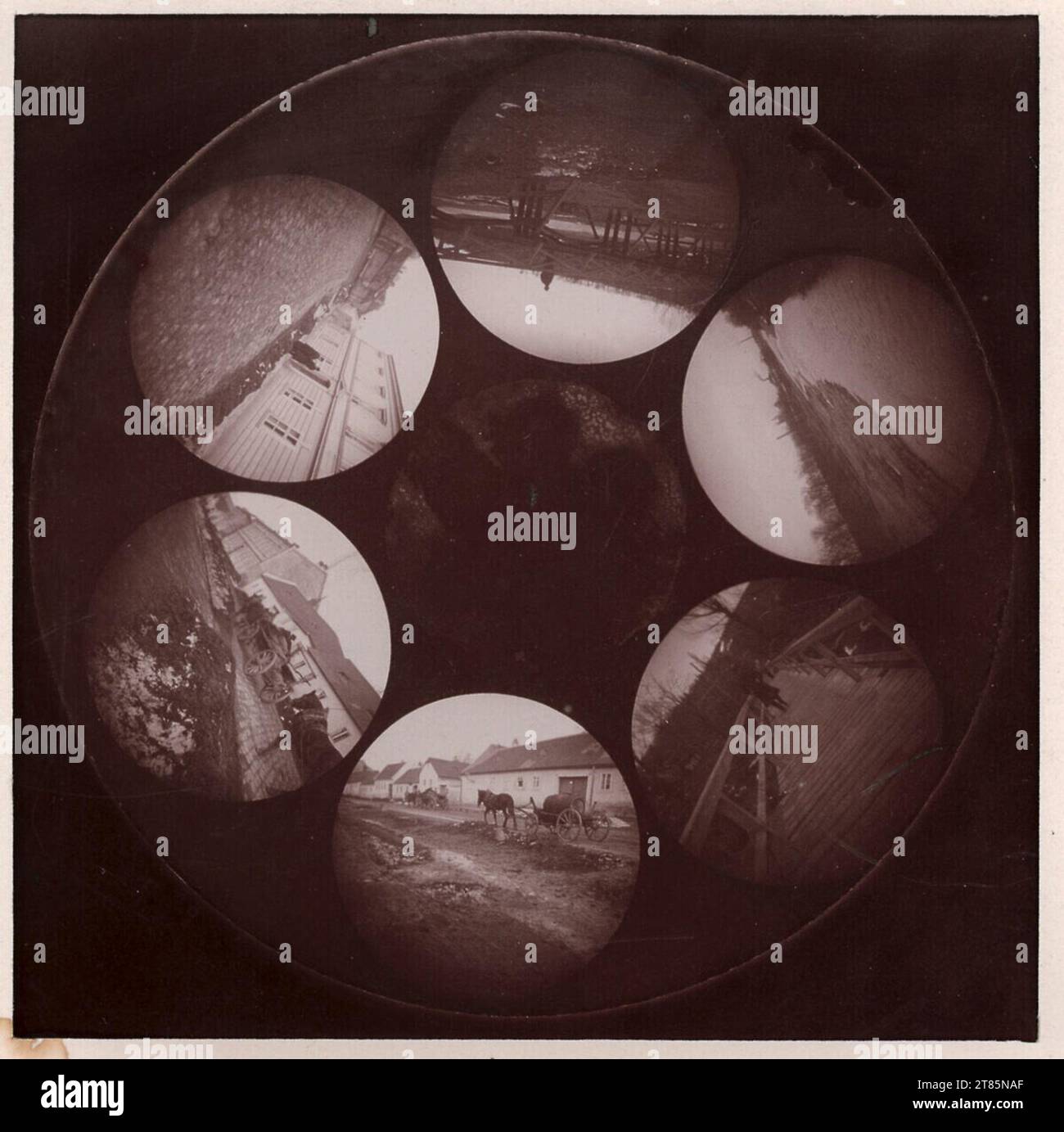 Anonym Recordings with the forehead secret camera. Silver gelatin paper ...
