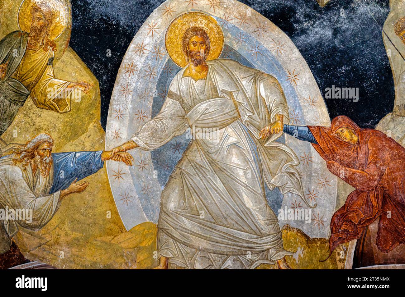 The Byzantine Anastasis fresco of the Harrowing of Hell in Cora Church ...