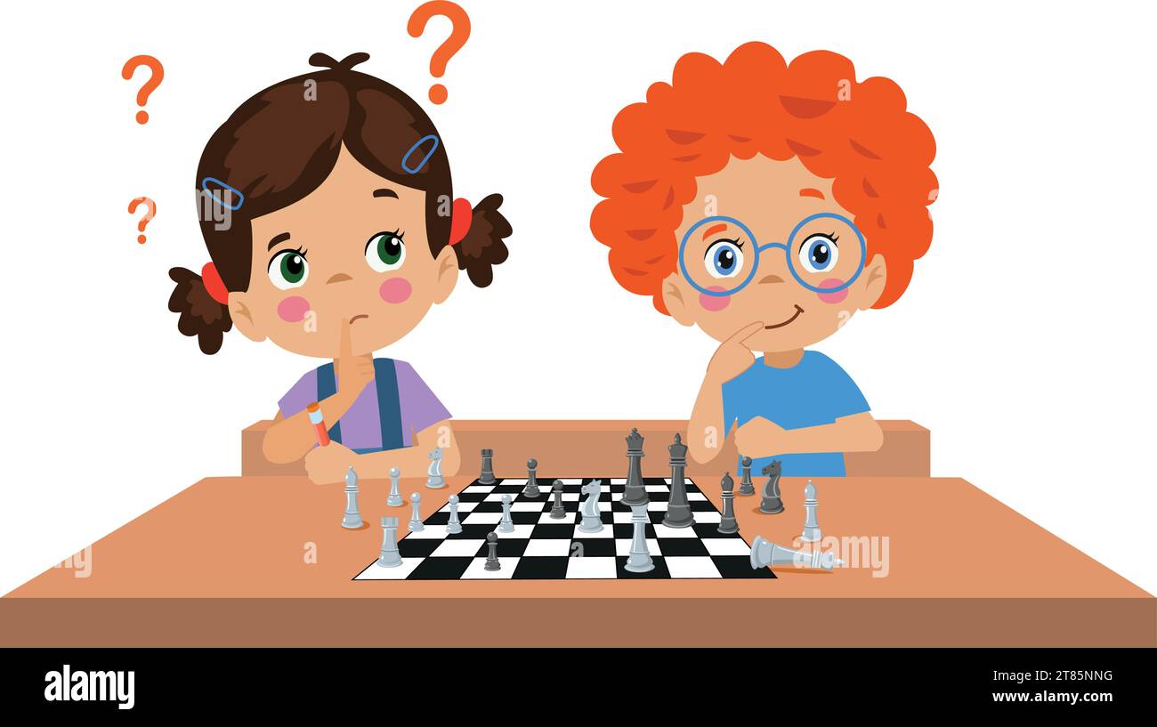 Cartoon Character Playing Chess Game Stock Vector Image & Art - Alamy