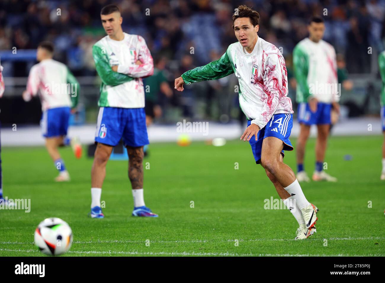 Rome, Italy 17.11.2023: Federico Chiesa of Italy Warm-up before ...