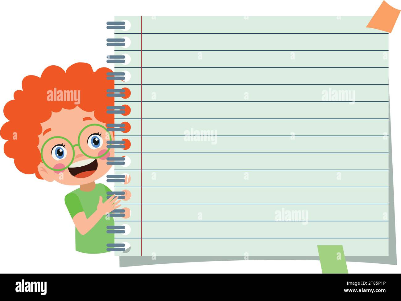 Your text here cute kid holding note paper Stock Vector Image & Art - Alamy