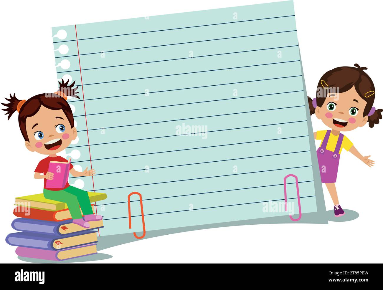 Your text here cute kid holding note paper Stock Vector Image & Art - Alamy