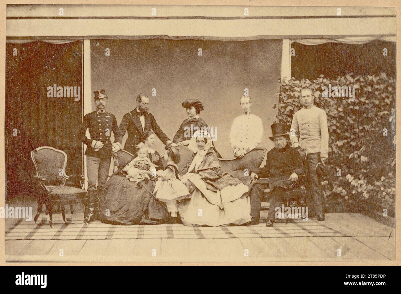 Ludwig Angerer Empress Elisabeth of Austria in the circle of the family. Albumin paper, on the ...