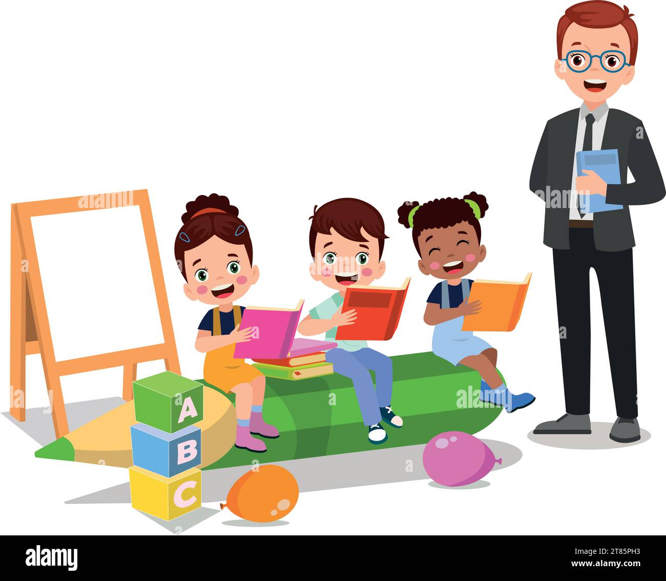 Elementary school teacher laptop Cut Out Stock Images & Pictures - Alamy