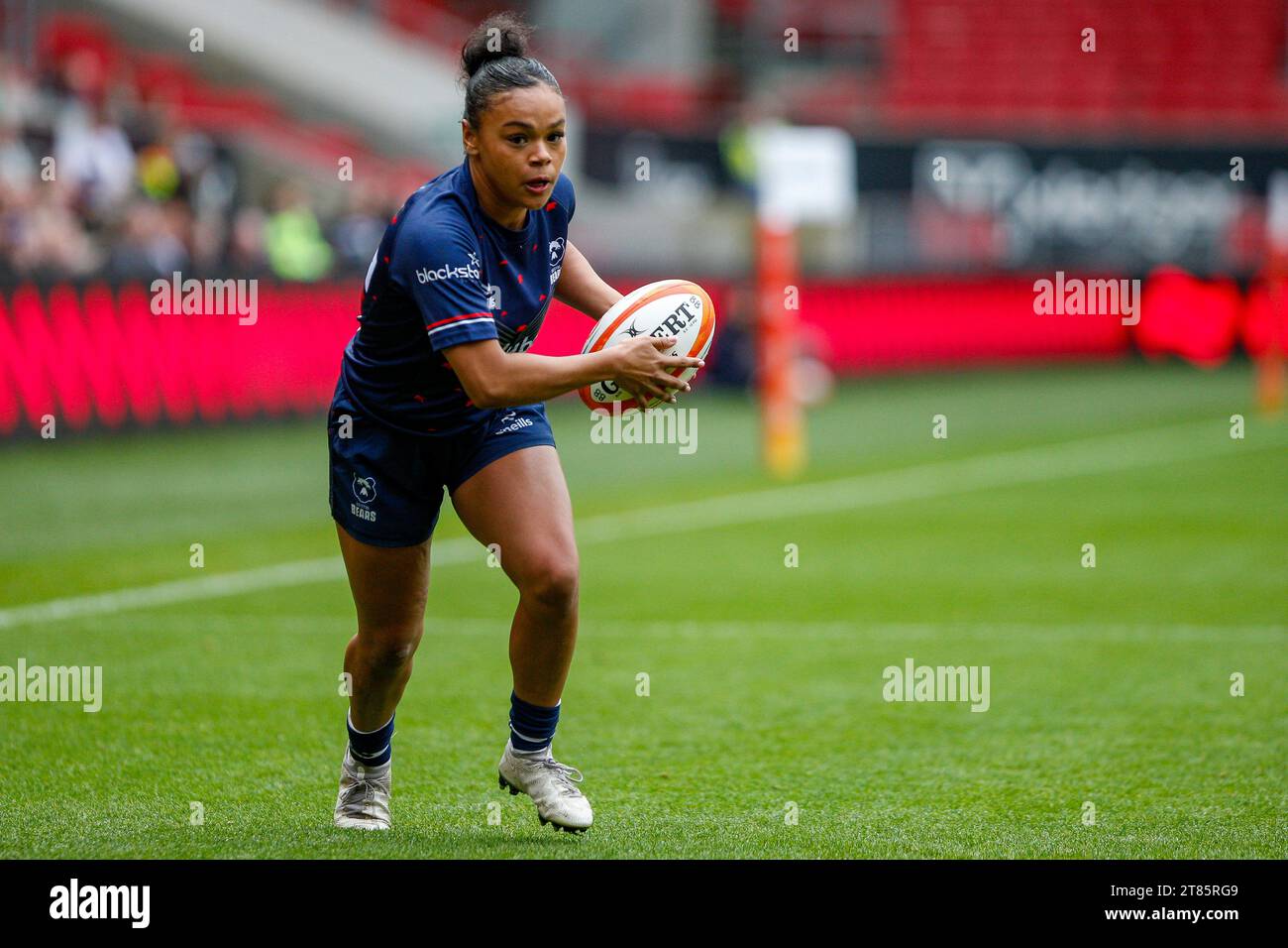 Bristol Bears Renee Bonner with the ball about to score a try Stock ...