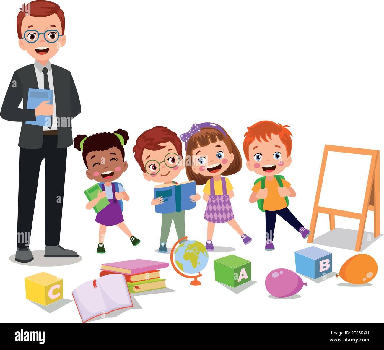 Preschool classroom girl teacher Cut Out Stock Images & Pictures - Alamy