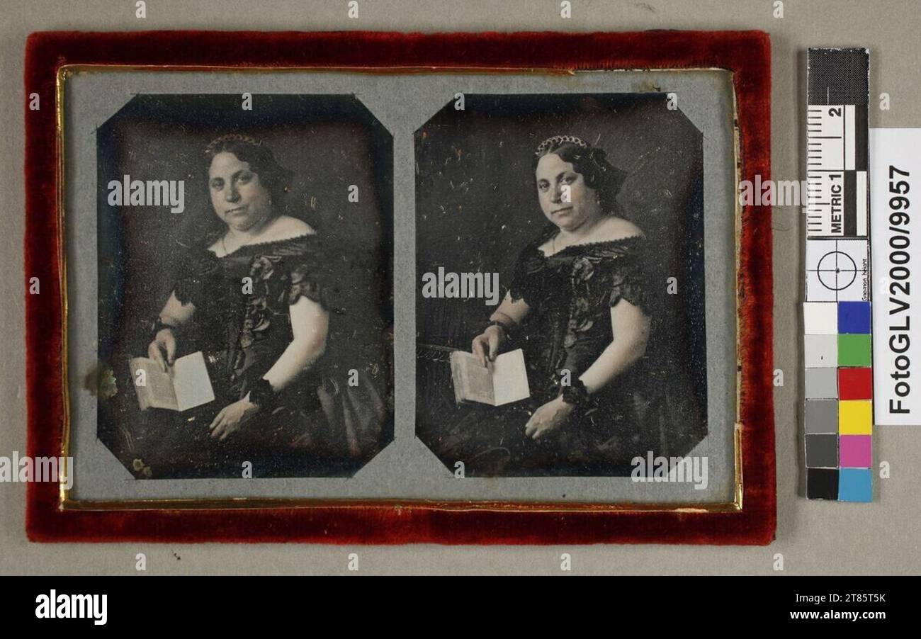 Anonym Portrait of a very chubby and compact lady, three -quarter ...