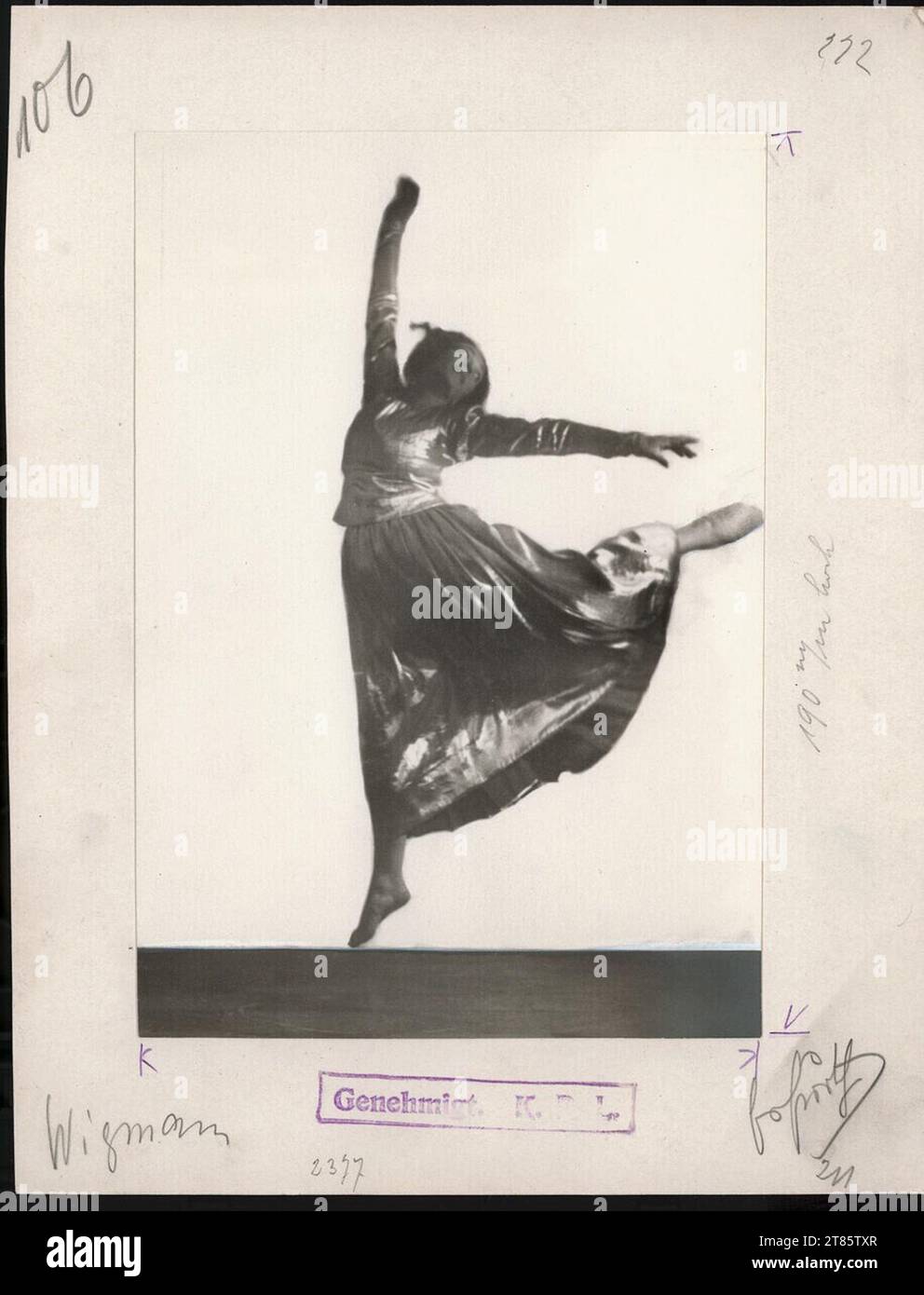 Hugo Erfurth Mary Wigman. Silver gelatin paper, retouching, on the box ...