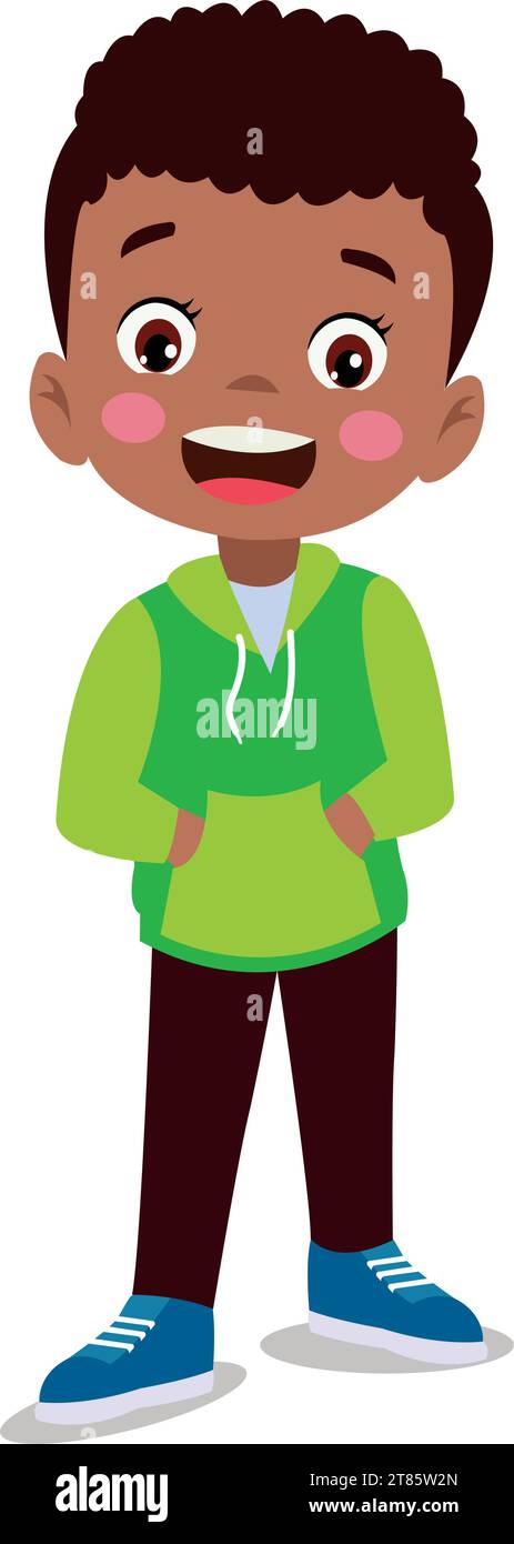 Cute little boy wearing clothes get dressed daily routine activity ...