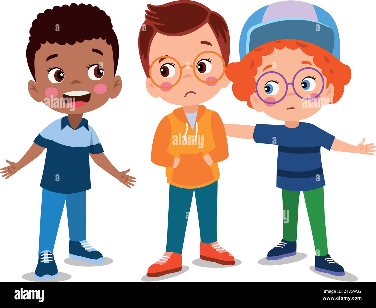 Boy comforting friend Stock Vector Images - Alamy
