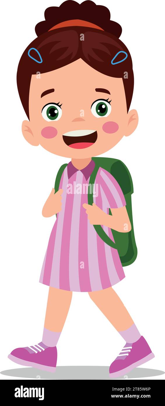 student walking to school with school bag Stock Vector Image & Art - Alamy