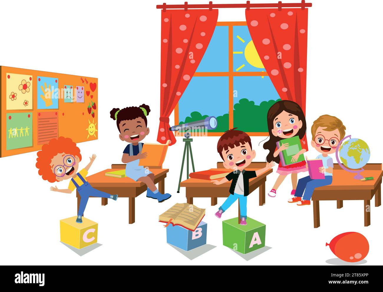 cute students in class at school Stock Vector Image & Art - Alamy