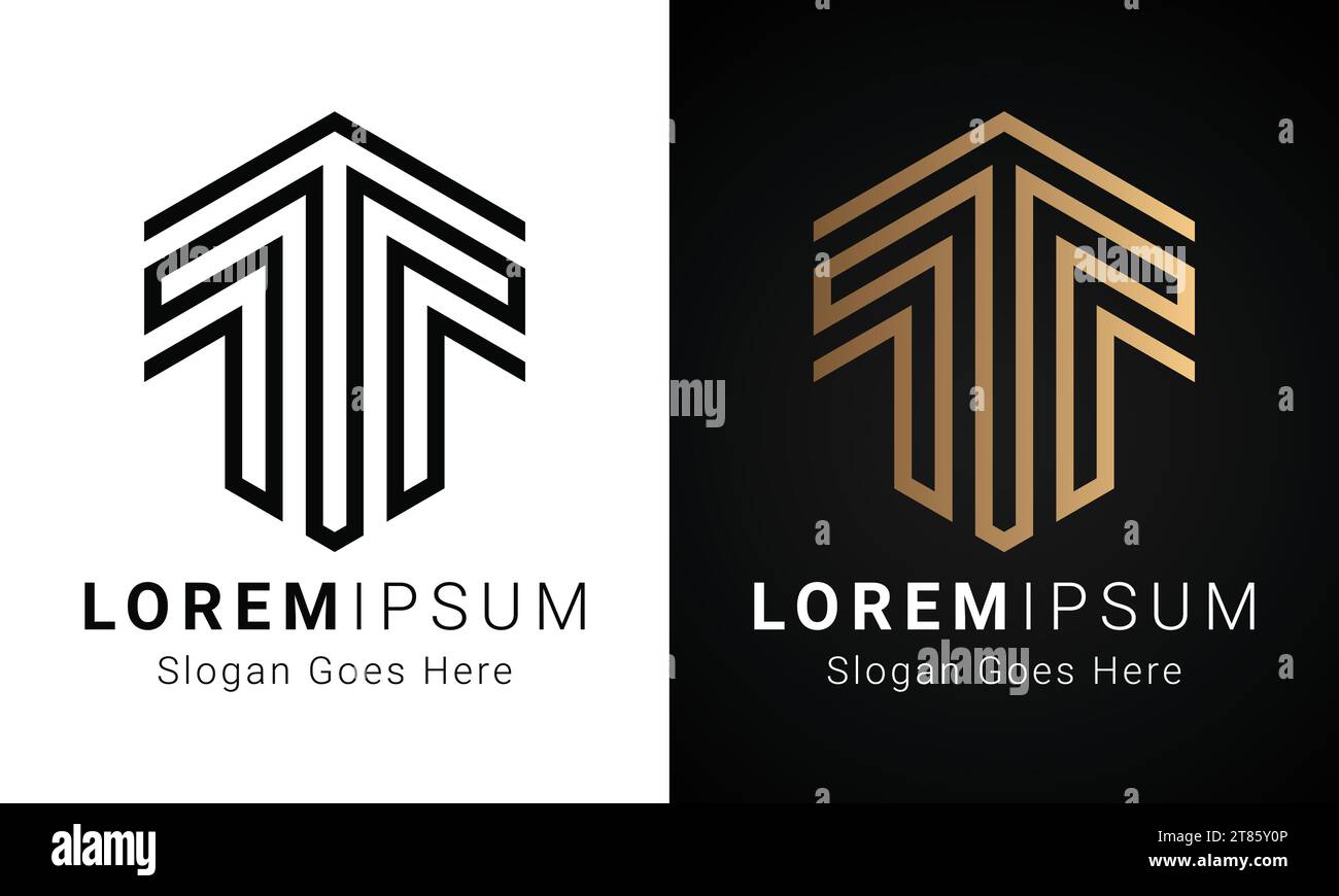 Luxury Initial T Monogram Text Letter Logo Design Stock Vector Image & Art - Alamy