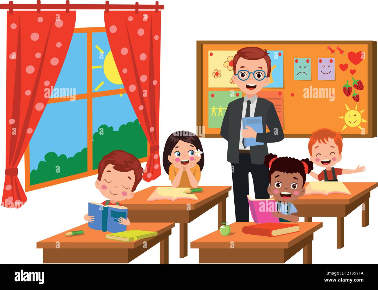 Classroom games illustration Stock Vector Images - Alamy