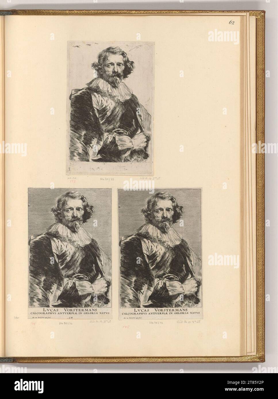 Anthonis van Dyck (Engraver) Portrait Lucas Vorsterman I. etching 1630 ...