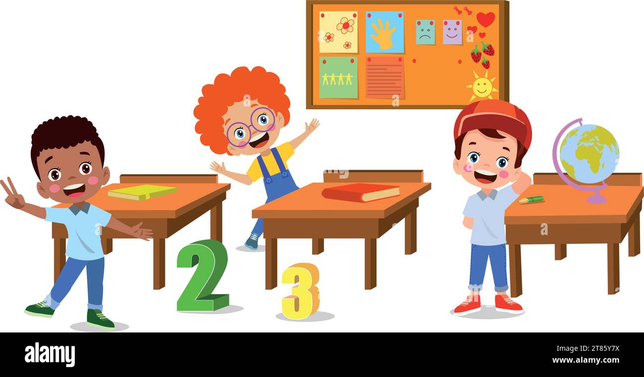 cute students in class at school Stock Vector Image & Art - Alamy