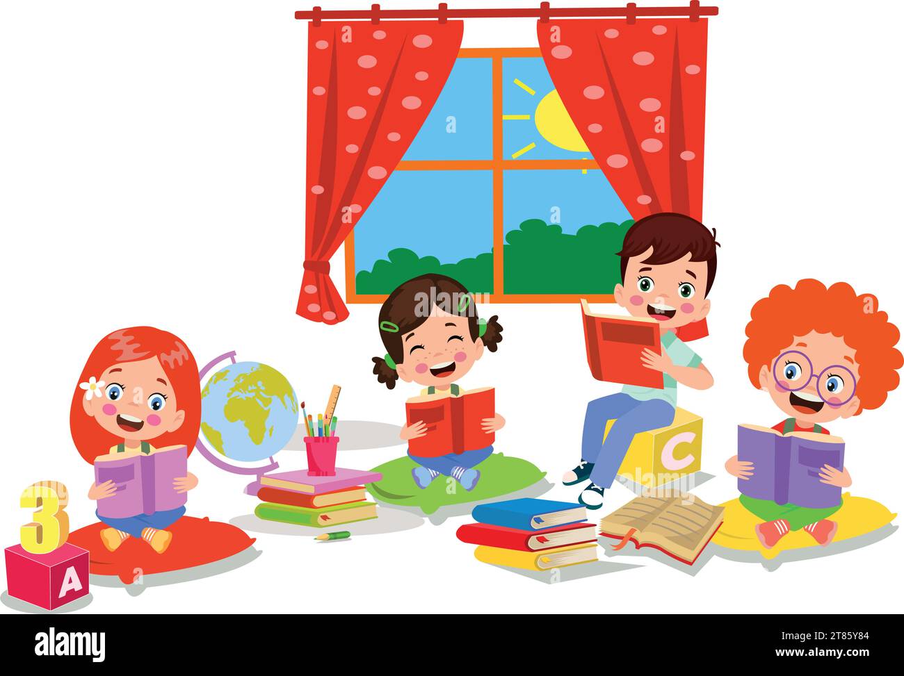 cute students in class at school Stock Vector Image & Art - Alamy