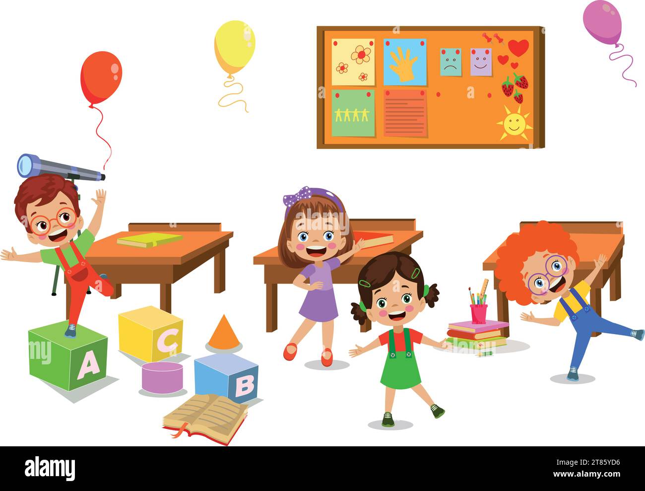 cute students in class at school Stock Vector Image & Art - Alamy