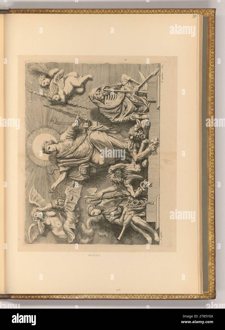 Hubertus Quellinus (Engraver) Justitia with allegorical accessories ...