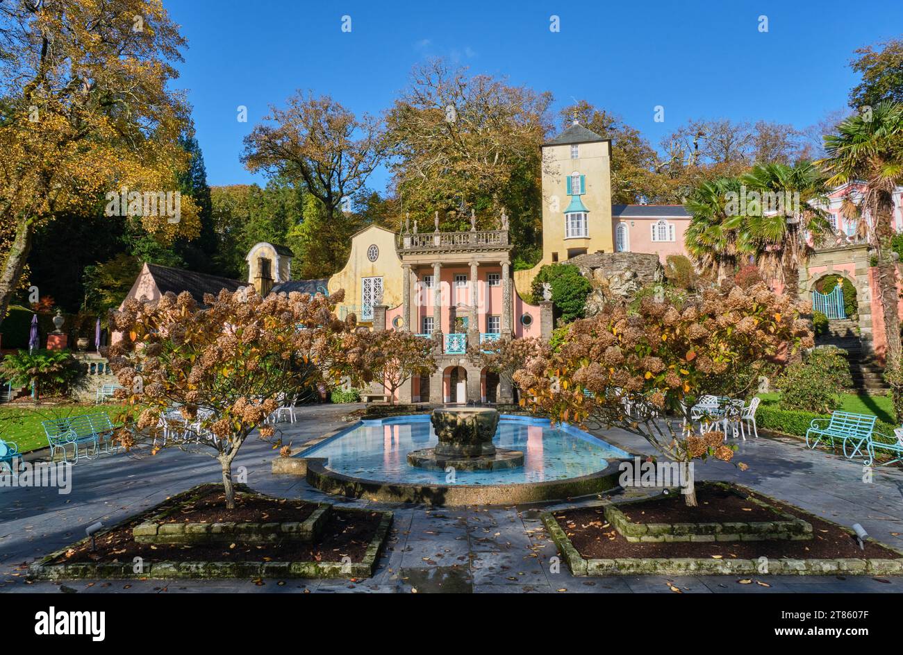 The Central Piazza and the Gothic Pavilion at Portmeirion, Gwynedd ...