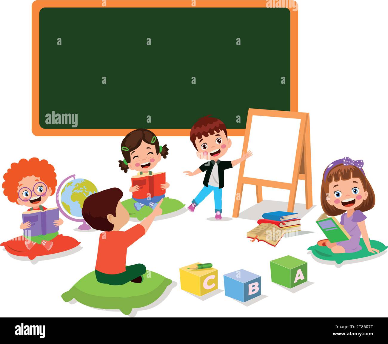 cute students in class at school Stock Vector Image & Art - Alamy