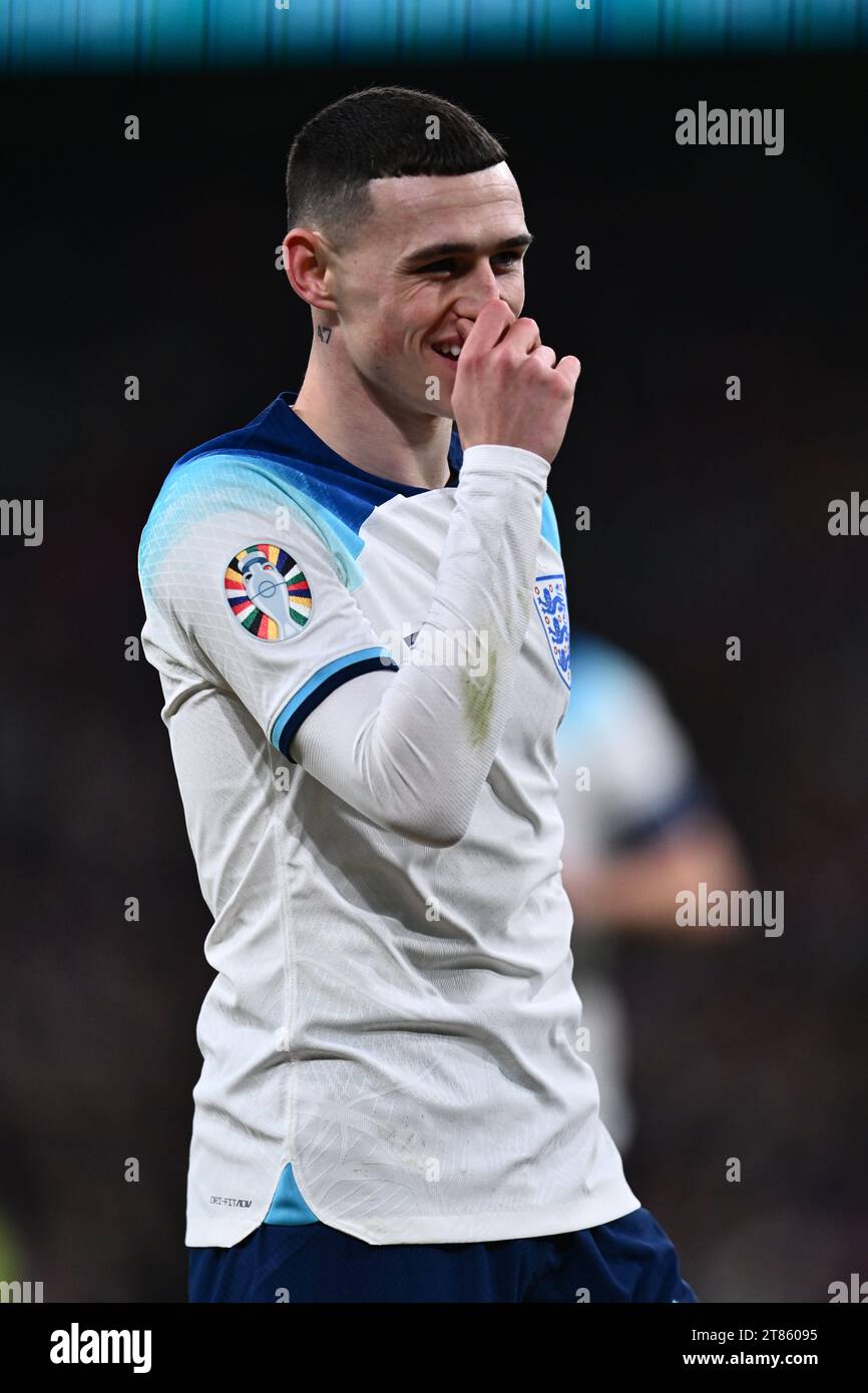 LONDON, ENGLAND - November 17: Phil Foden of England during the UEFA ...