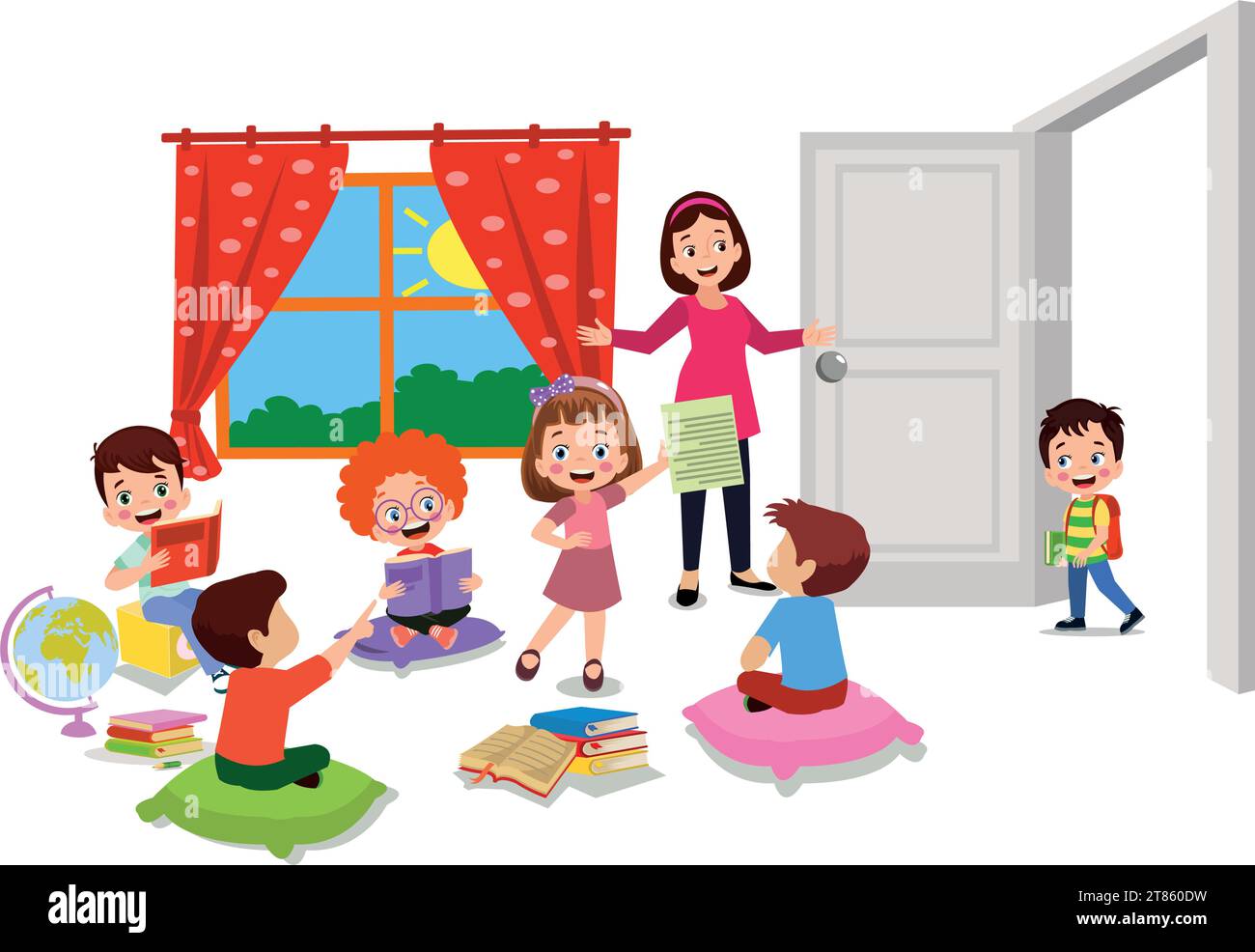 cute students in class at school Stock Vector Image & Art - Alamy
