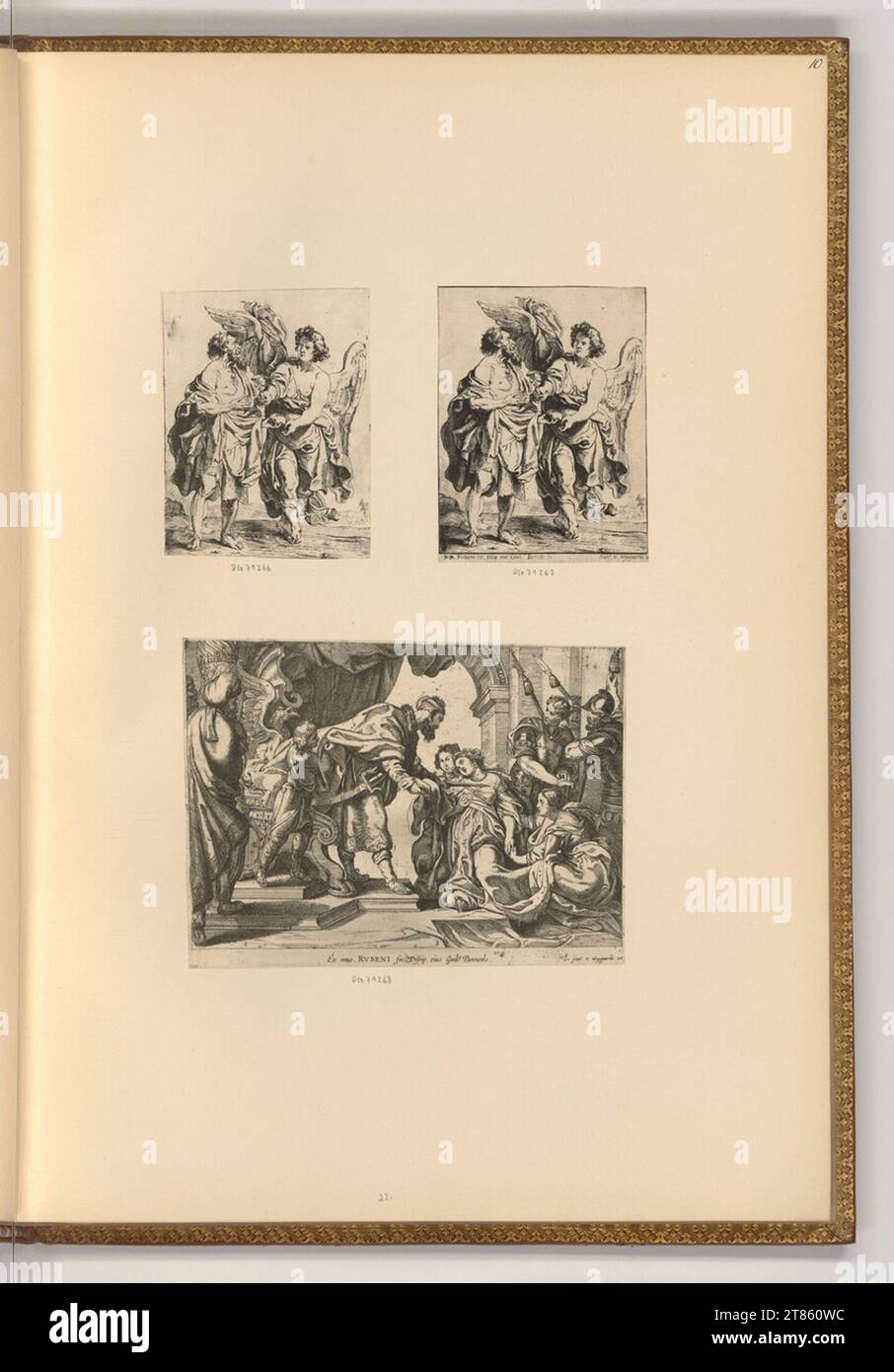 Willem Panneels (Engraver) Elias and the angel; Esther in front of King ...