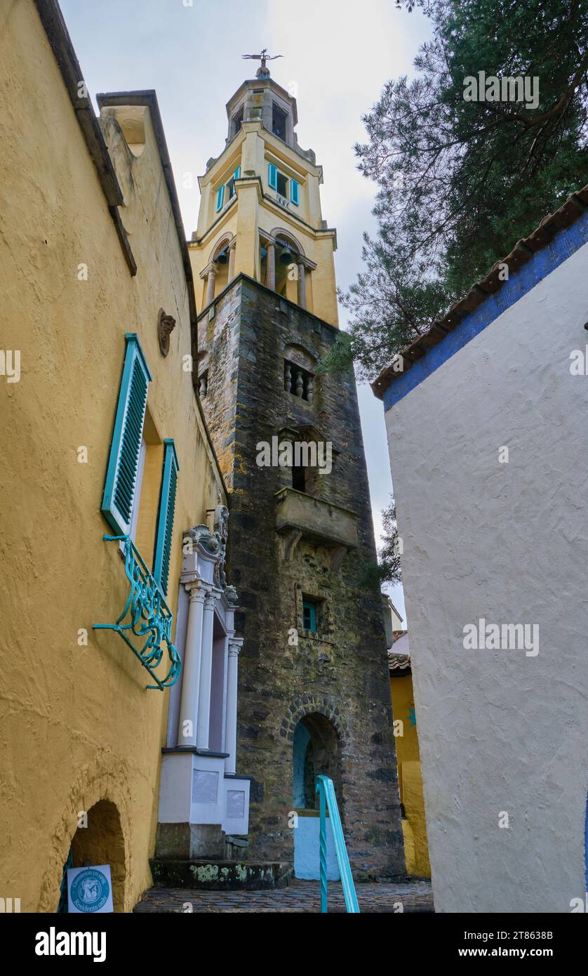 The Bell Tower, Portmeirion, Gwynedd, Wales Stock Photo - Alamy