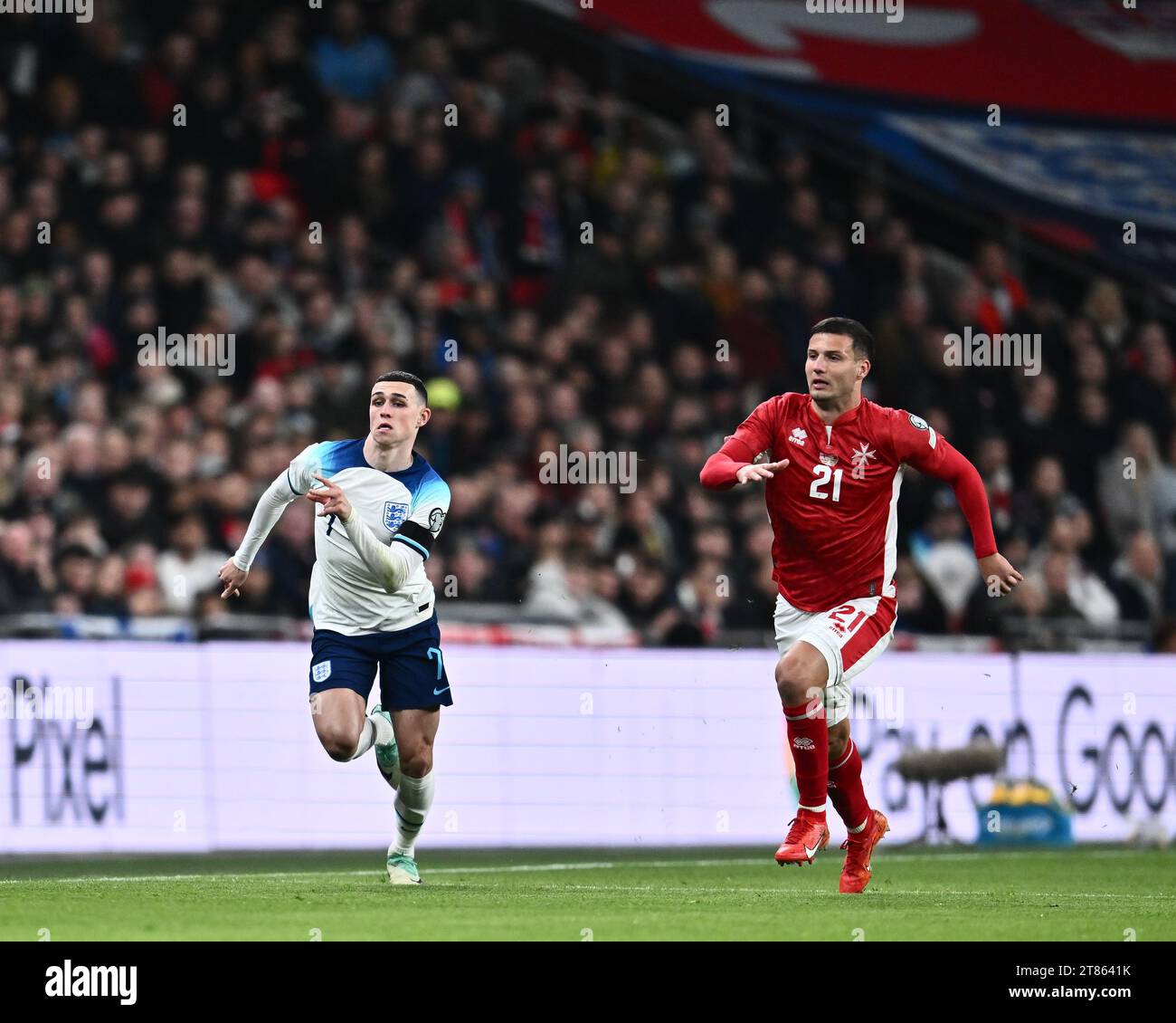 LONDON, ENGLAND - November 17: Phil Foden of England, Jean Borg of ...