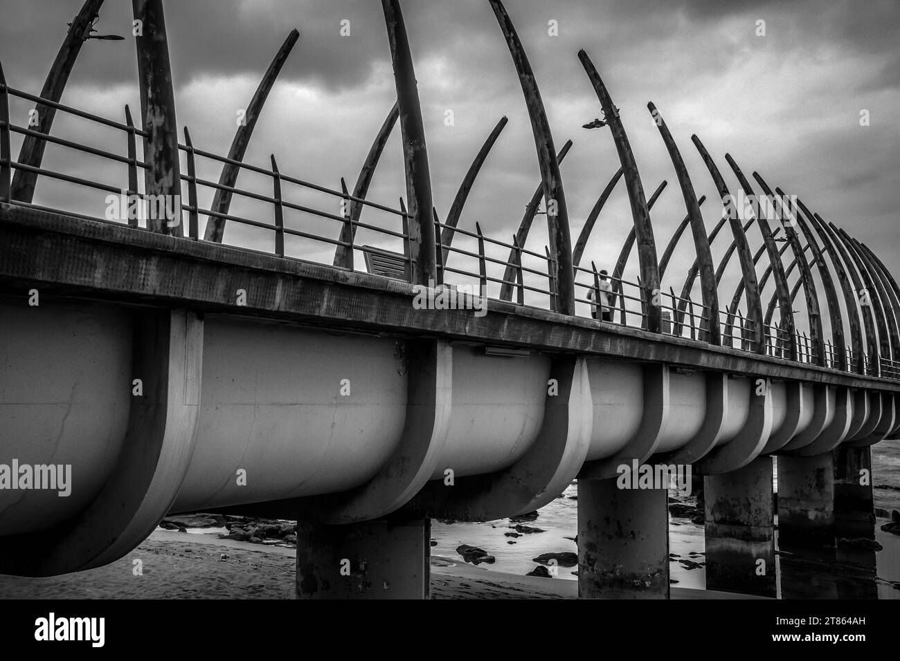 Umhlanga whalebone pier seascape in Umhlanga rocks Durban north Stock ...