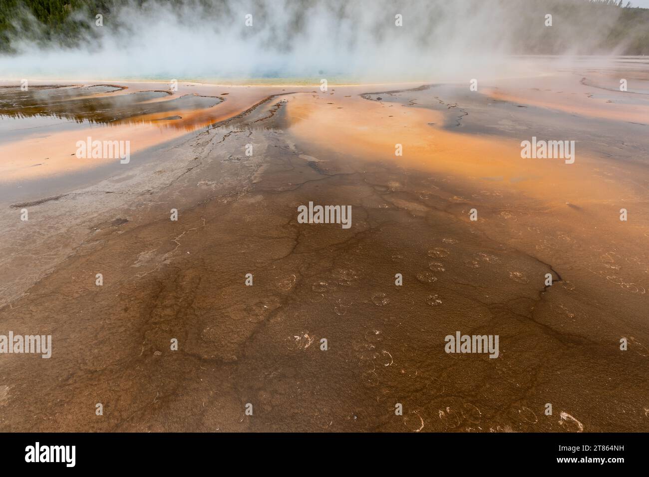 Abstract colors and patterns of mineral deposits surrounding geothermal ...
