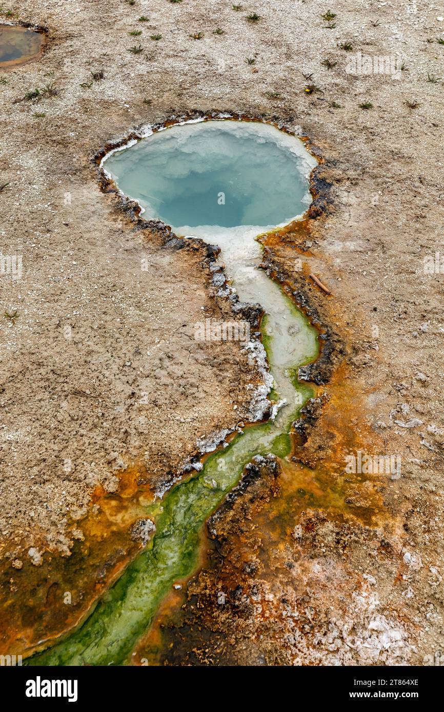 Abstract colors and patterns of mineral deposits surrounding geothermal ...