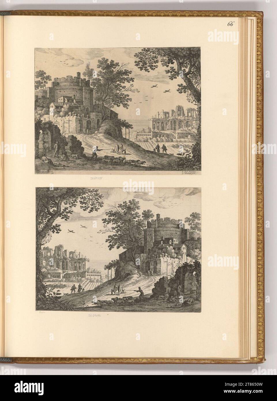 Willem van Nieulandt (Engraver) Landscape with large buildings. etching ...