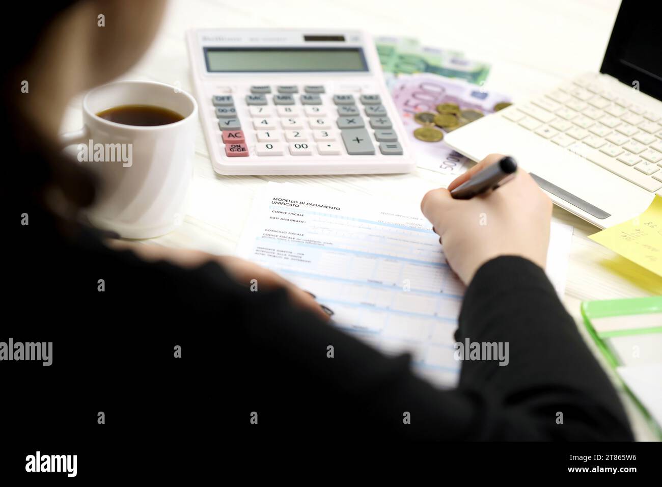 Accountant fill italian tax form F24 Unified payment model in end of ...