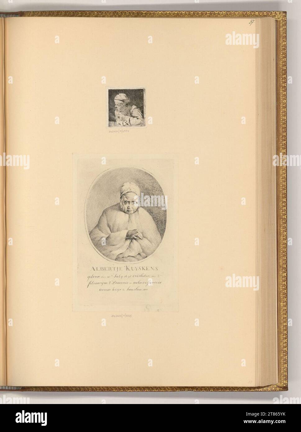 Hermanus van Brussel (Engraver) Man with pipe; Portrait Albertje ...