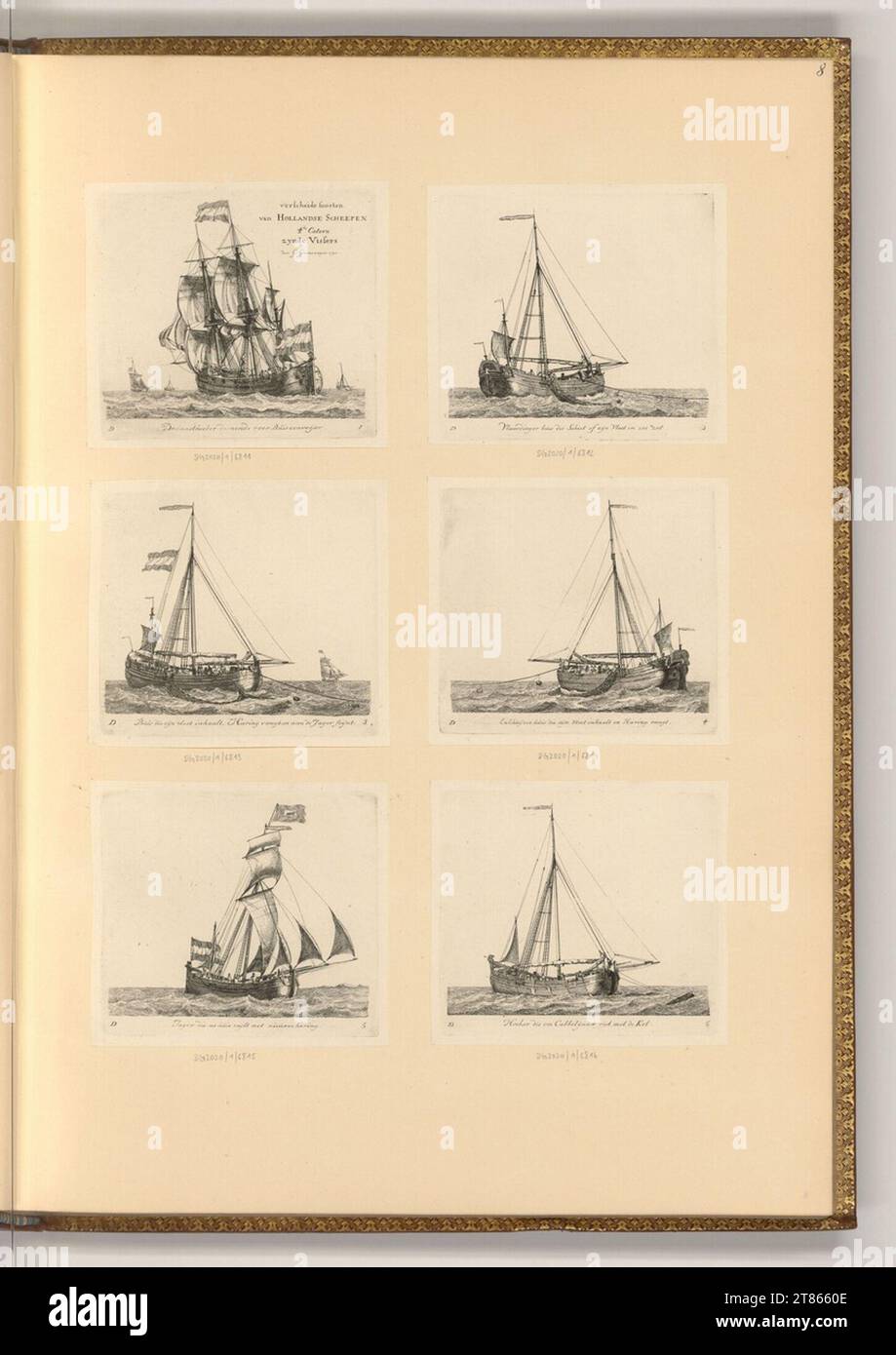 Gerrit Groenewegen (Engraver) Title leaf, sailing ships. etching 1790 ...